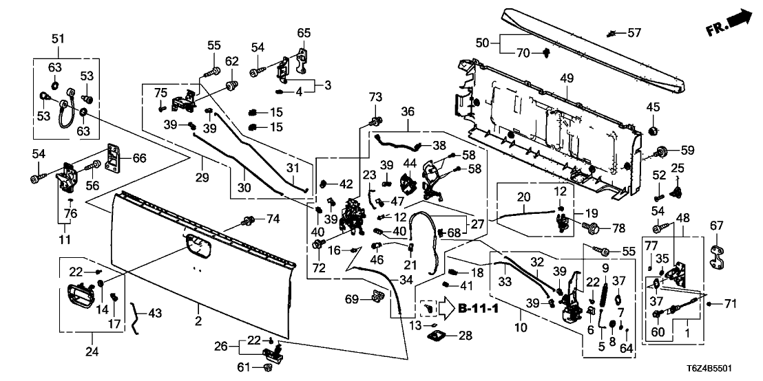 91513-SJC-A01 - Genuine Honda Clip, Garnish