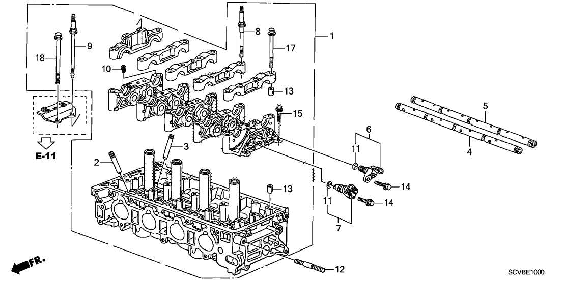 2011 Honda Element 5 Door EX (4WD) KA 5AT Cylinder Head