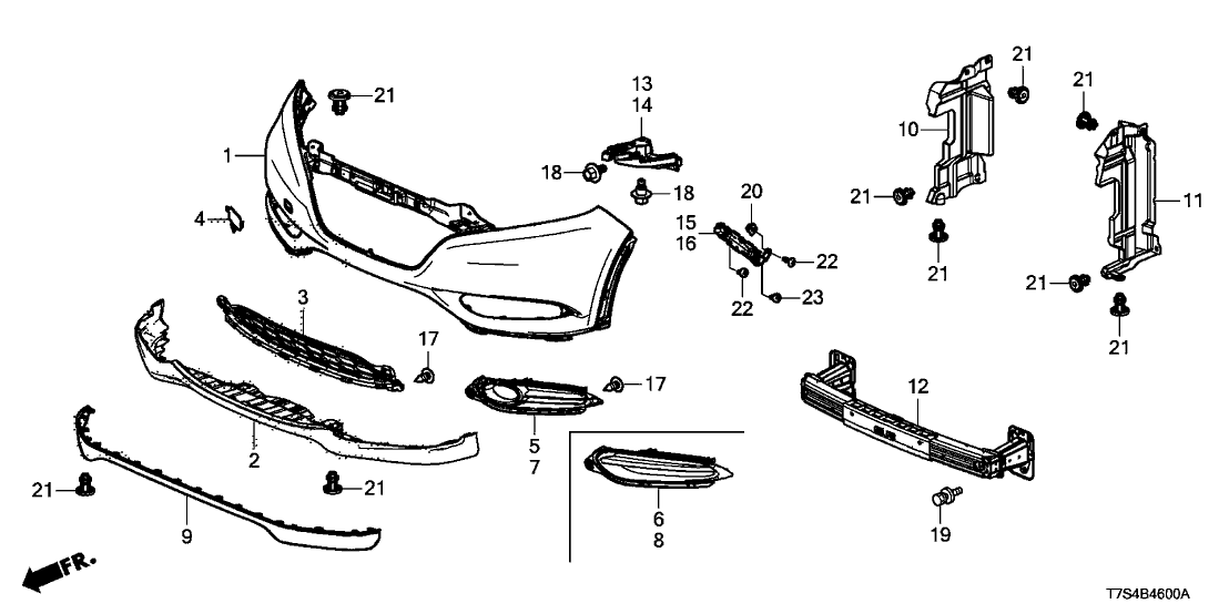 71116-T7W-A00 - Genuine Honda Guide, L. FR.