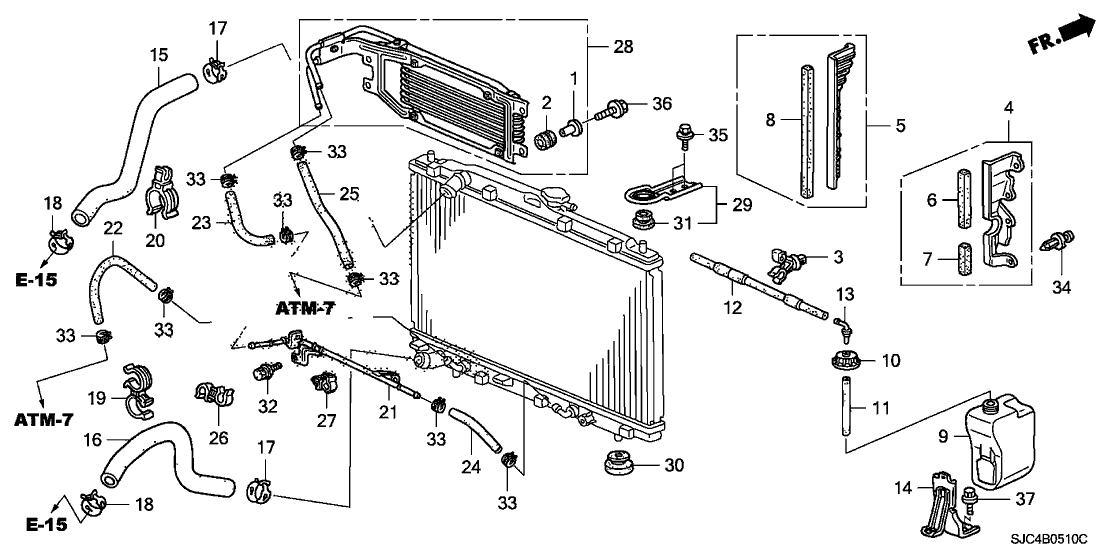 25210-RJE-000 - Genuine Honda Pipe C (ATf)