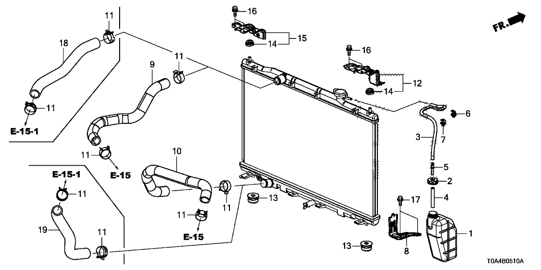 74171-T0A-A00 - Genuine Honda Bracket R,Rad Up MT