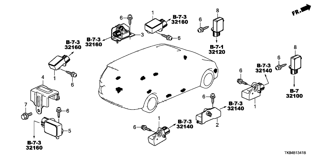 77971-TK8-A00 - Genuine Honda Cover, Safing Sensor