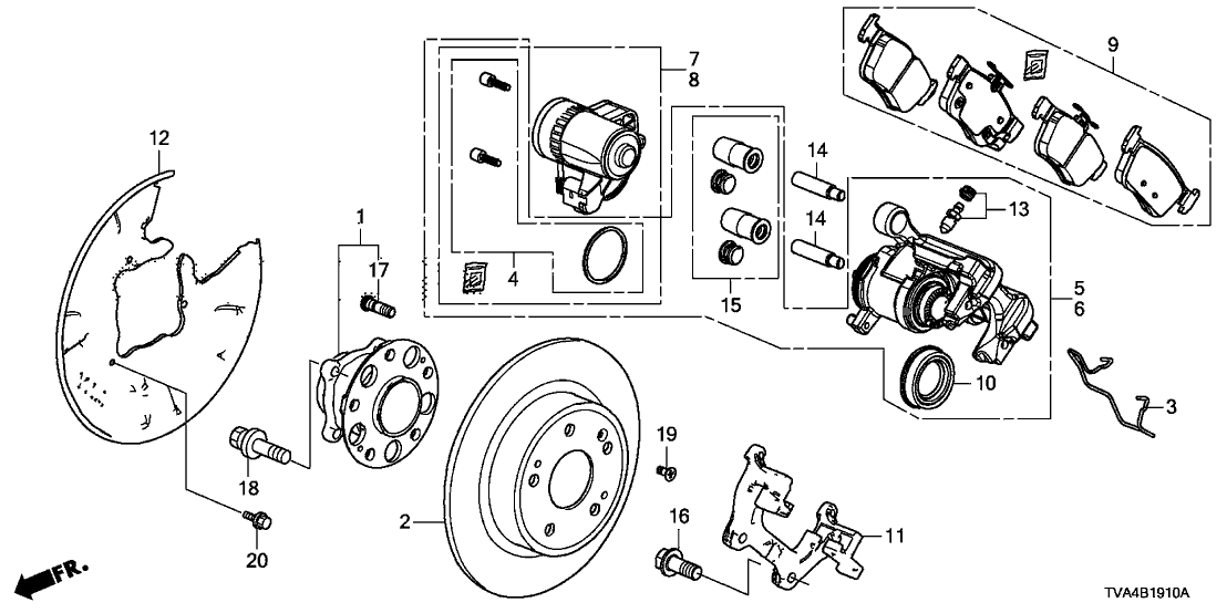 2019 Honda Accord 4 Door SPORT KA CVT Rear Brake