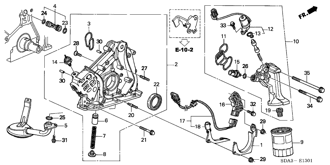 2004 Honda Accord 4 Door EX (V6) KA 5AT Oil Pump (V6)