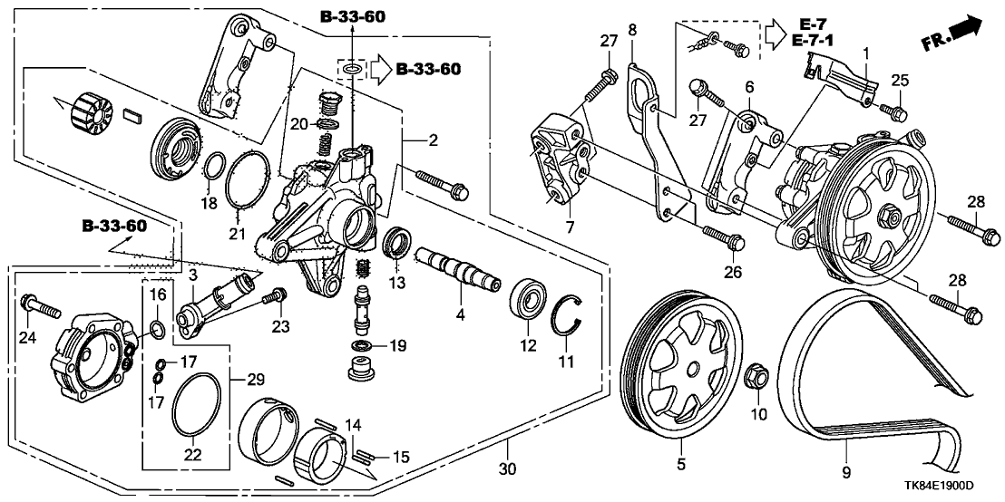 56992-RV0-A03 - Genuine Honda Belt, Power Steering Pump