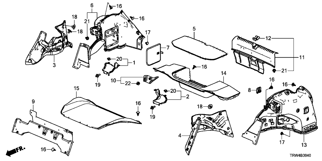 74520-TRT-A00 - Genuine Honda Partition R, RR.