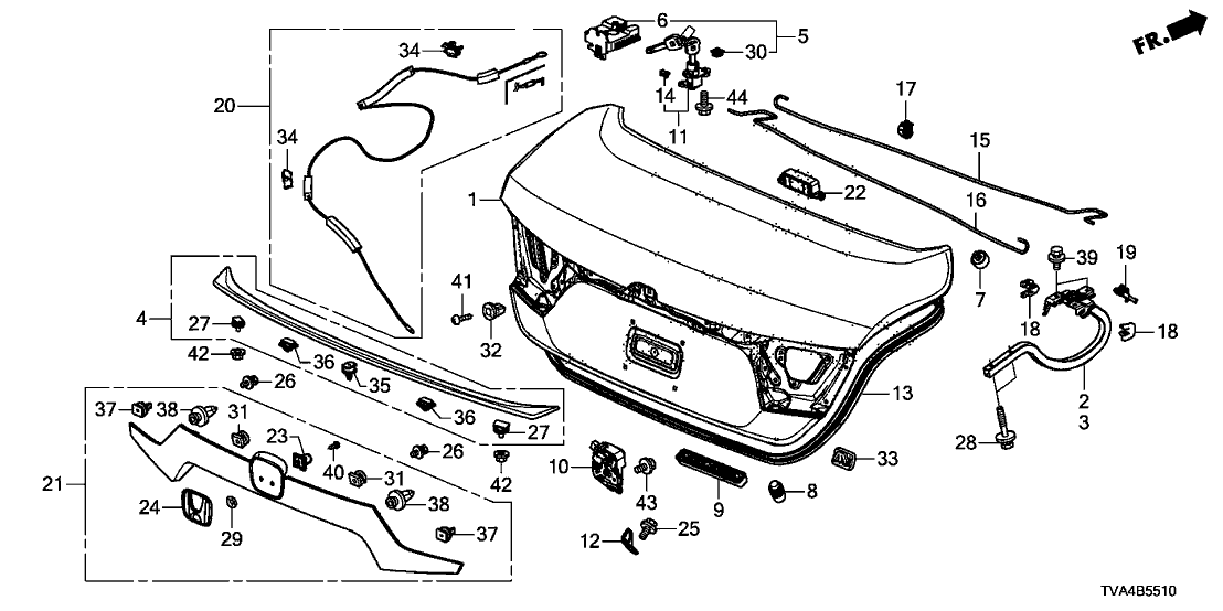 74899-T2A-A01 - Genuine Honda Damper,Trunk Dyna