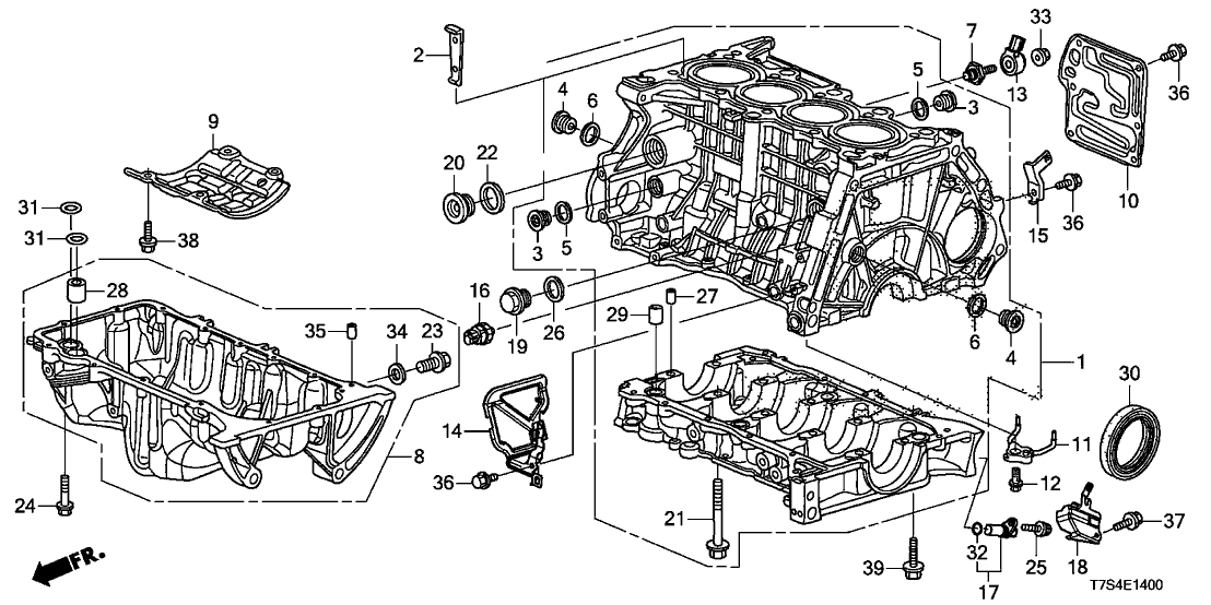 2016 Honda HR-V 5 Door EX (AWD) KA CVT Cylinder Block - Oil Pan