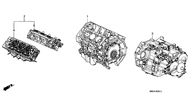 Engine Assy. - Transmission Assy. (V6) - 2002 Honda Accord 2 Door EX ...