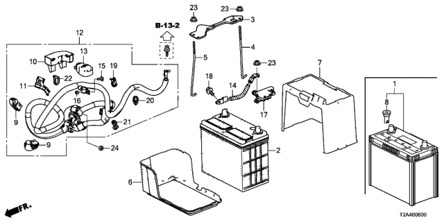 38920-T2A-A04 - Genuine Honda Sensor, Battery