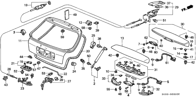 90684-SD4-003 - Genuine Honda Clip, Fuel Lid Opener