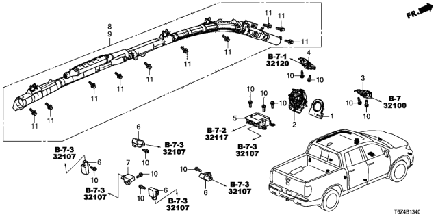 77930-T6Z-B21 - Genuine Honda Sensor Assy., FR. Crash (Denso)