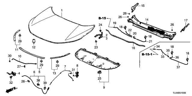 74201-TLA-A00 - Genuine Honda Cowl Top Assy.
