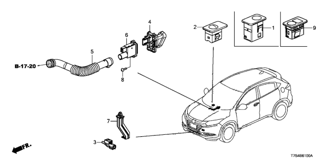 80525-T2F-A01 - Genuine Honda Sensor Assembly, Ambient