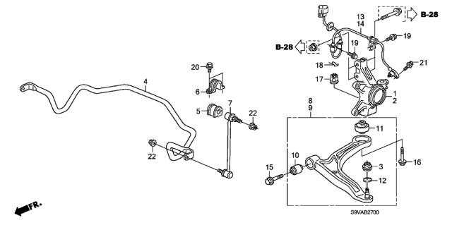 51211-S3V-A01 - Genuine Honda Knuckle, Right Front