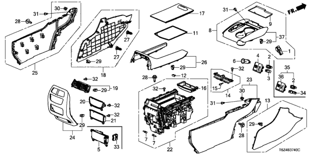 77295-TG7-A12ZC - Genuine Honda Panel Ass*NH836L*