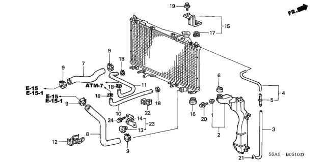 Radiator Hose - 2003 Honda Civic 4 Door EX KA 4AT