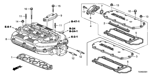 17160-R70-A01 - Genuine Honda Manifold, In.