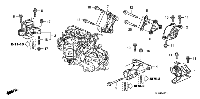 50805-SLA-A81 - Genuine Honda Rubber Assy., Transmission Mounting