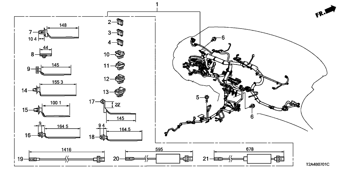 32117-T2A-A11 - Genuine Honda Wire Harness, Instrument