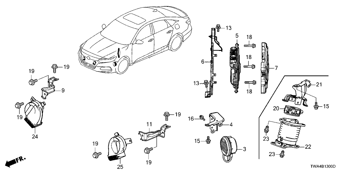 38100-TVA-B01 - Genuine Honda Horn Assembly-(Low)
