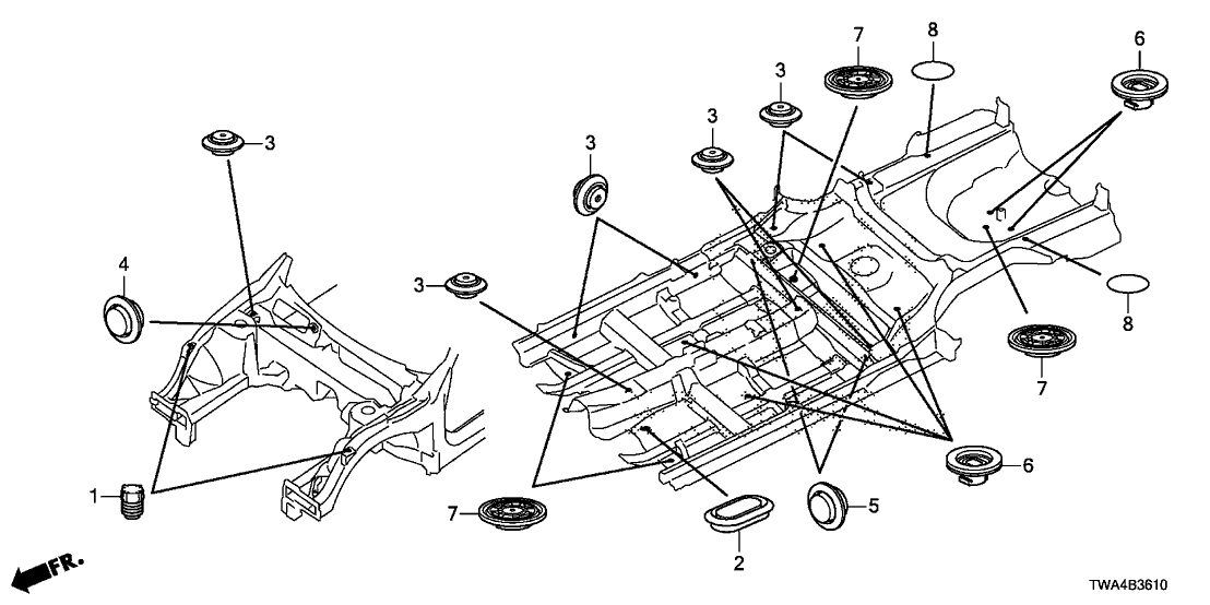 74144-TVA-A00 - Genuine Honda Cushion, Hood