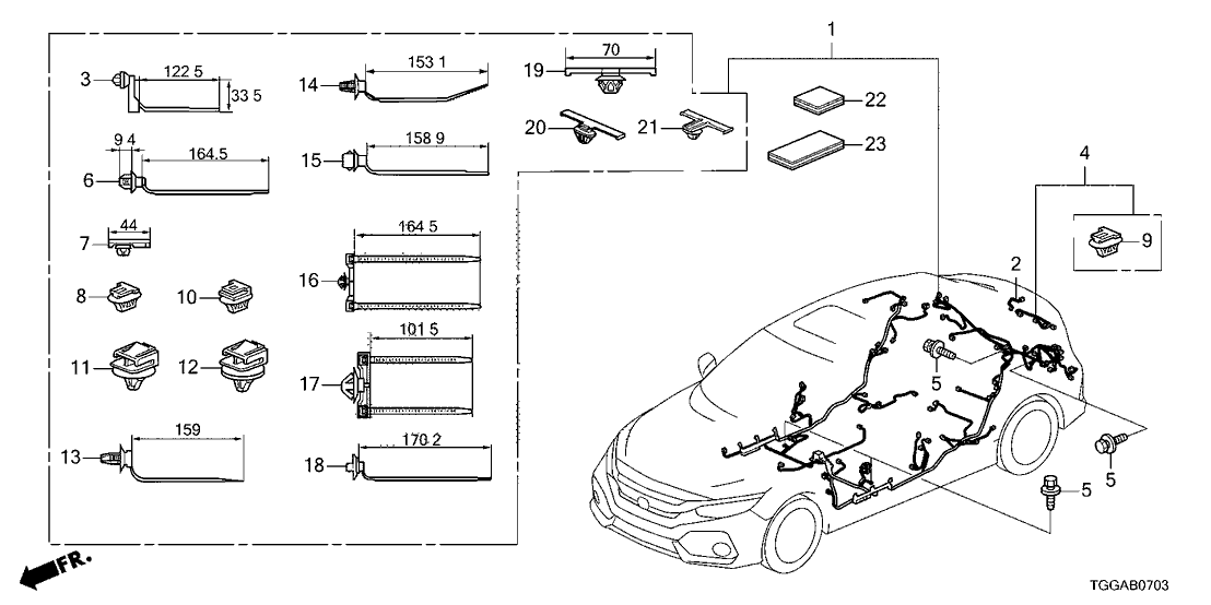 32107-TGH-A00 - Genuine Honda WIRE HARN FLOOR