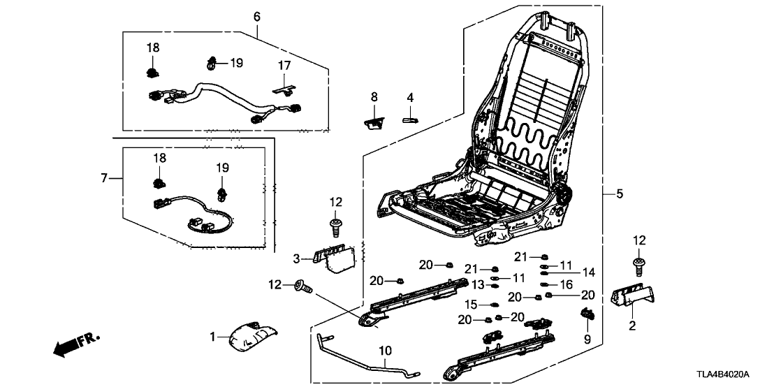 81126-TLA-C01 - Genuine Honda FRAME, R- FR- SEAT