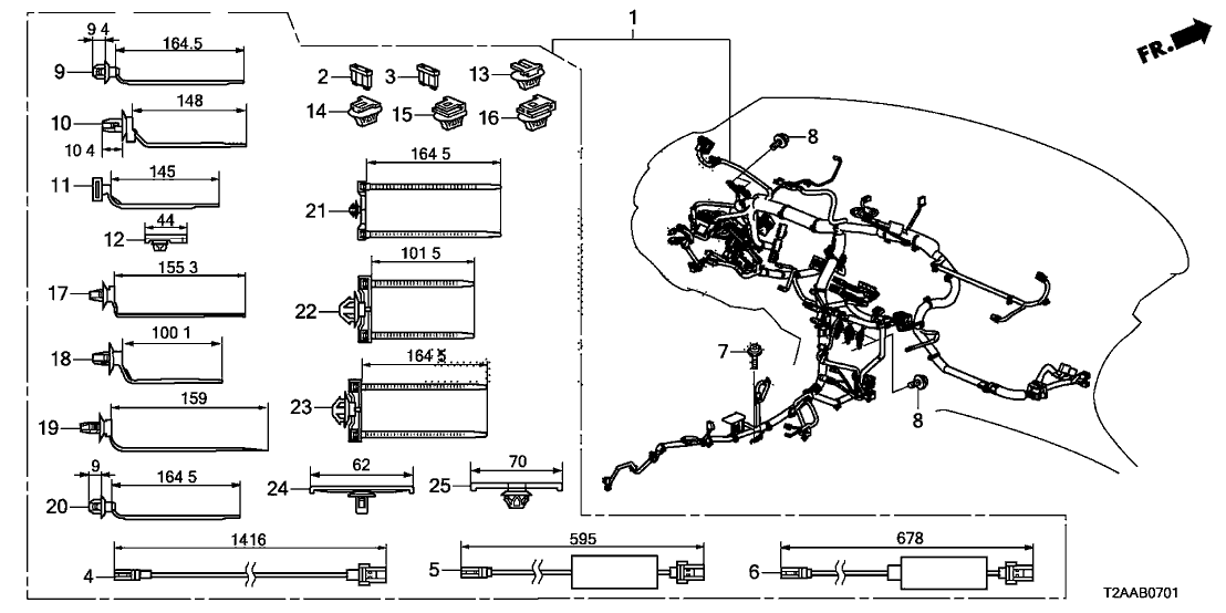 32117-T2F-A20 - Genuine Honda Wire Harness, Instrument
