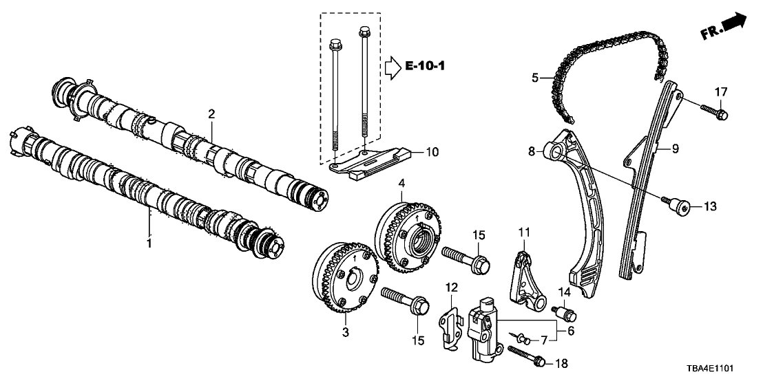 14110-5BA-A00 - Genuine Honda Camshaft Complete, In