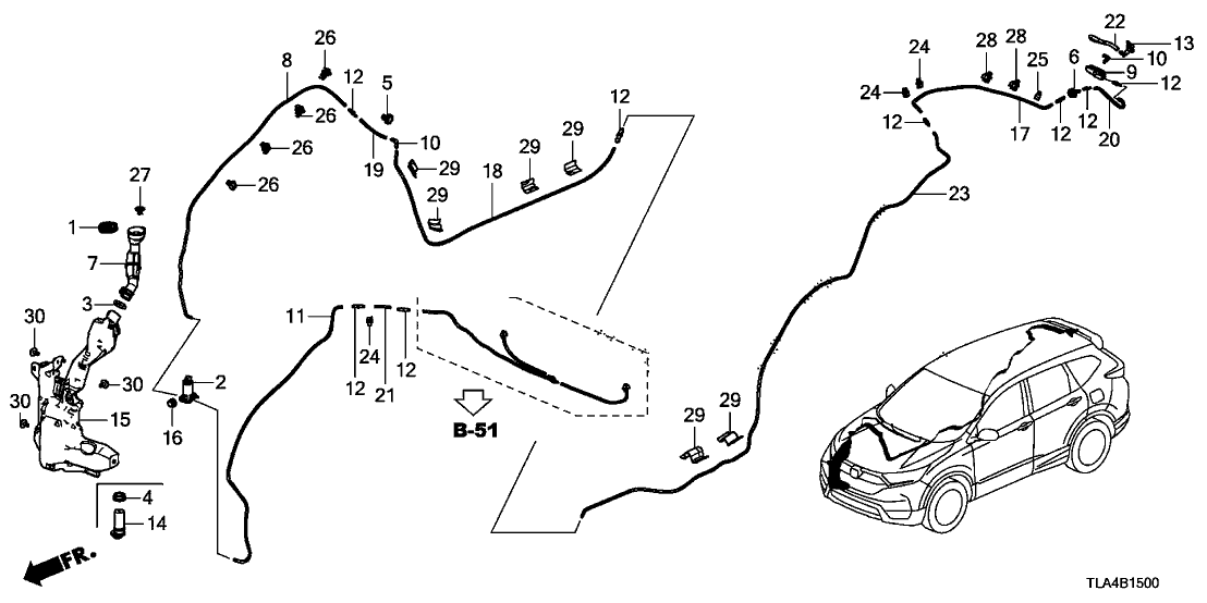 76821-T6N-A01 - Genuine Honda Grommet, Washer Tube