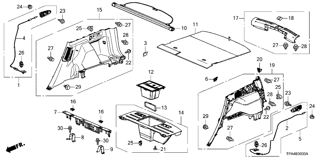84611 TPG A11ZA Genuine Honda BASE COMP R NH900L 84611-tpg-a11za-genuine-honda-base-comp-r-nh900l