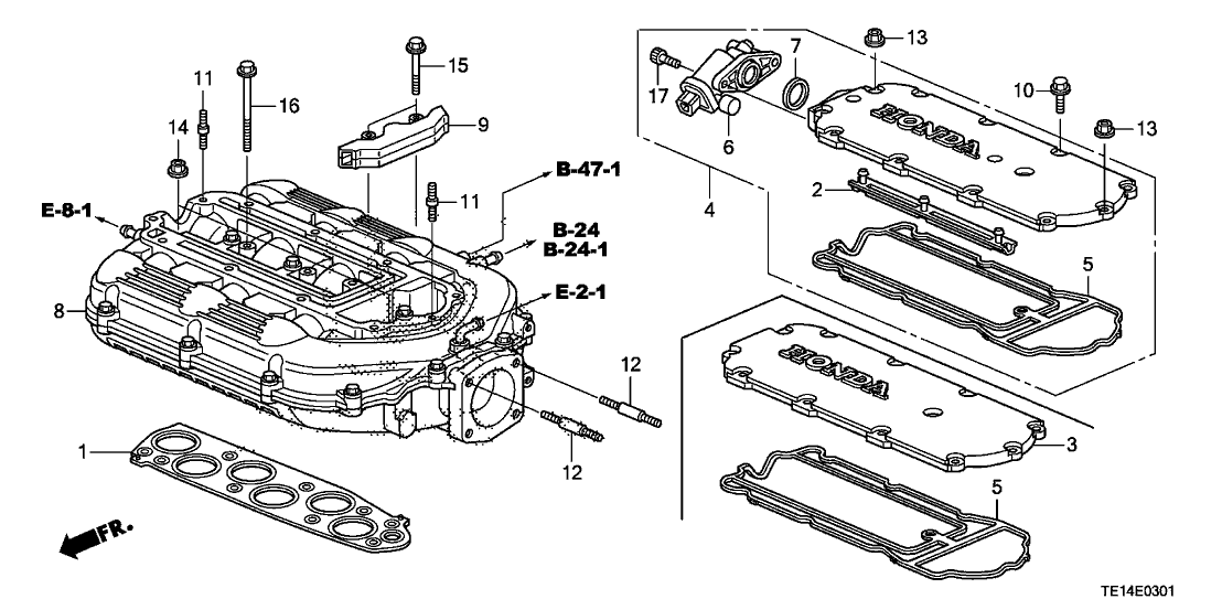 17140-R72-A01 - Genuine Honda Cover, In. Manifold (Upper)