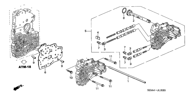 AT Servo Body (V6) - 2006 Honda Accord 4 Door EX (V6) KA 5AT