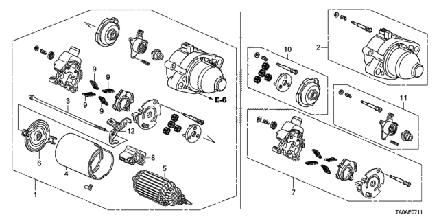Starter Motor (Mitsuba) (L4) - 2012 Honda Accord 4 Door EX-L KA 5AT