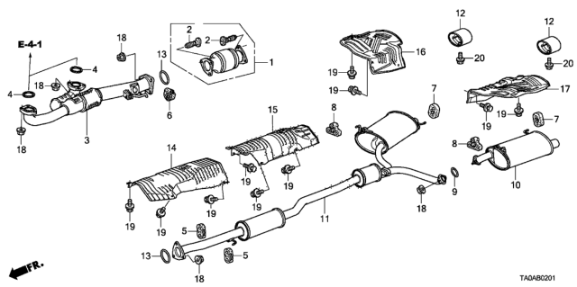 Exhaust Pipe (V6) - 2012 Honda Accord 4 Door EXL-V6 (NAVIGATION) KA 5AT