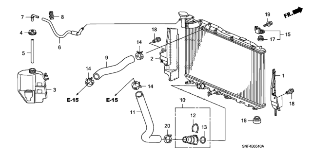 Radiator Hose - Reserve Tank - 2006 Honda Civic 4 Door GX KA 5AT