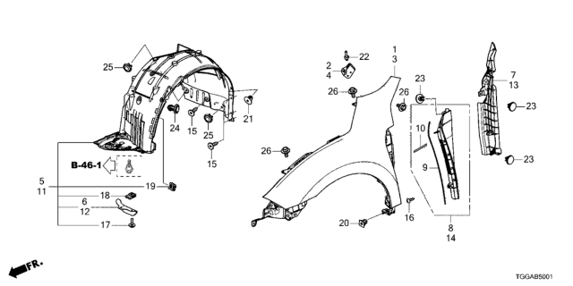 Front Fenders - 2021 Honda Civic 5 Door TR LE (LIMITED EDITION) KA 6MT