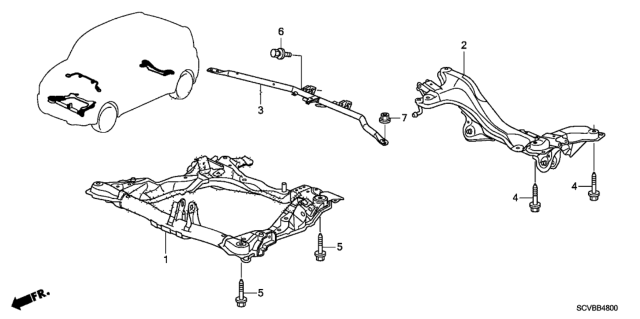 Front Sub Frame - Cross Beam - 2011 Honda Element 5 Door EX (4WD) KA 5AT