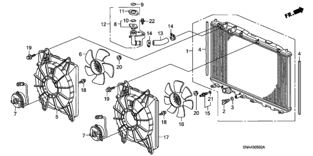 Radiator (Denso) (2.0L) - 2008 Honda Civic 4 Door SI KA 6MT