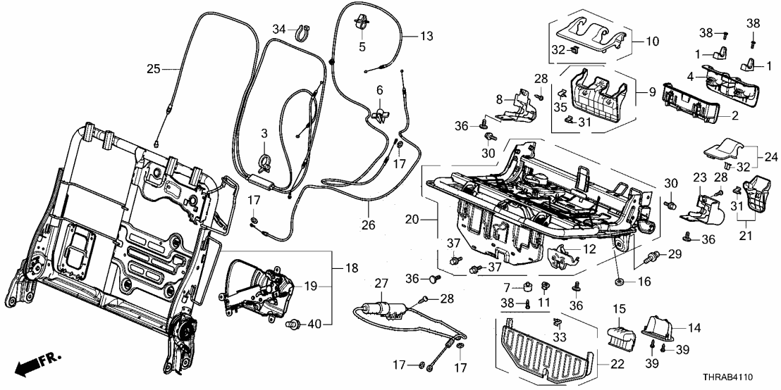 82220-TK8-A04 - Genuine Honda LOCK, RR- SEAT CUSH