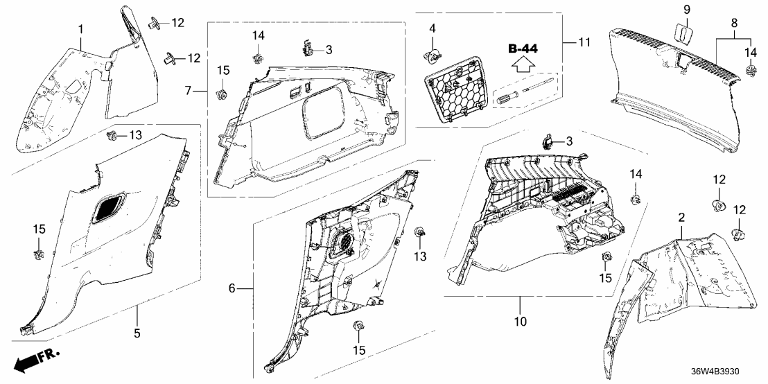 83781-36W-A01ZA - Genuine Honda BASE COMP L *NH900L*