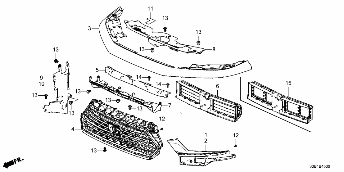 71110-30A-A00ZL - Genuine Honda UPPER GARN *NH932M*