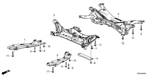 Front Sub Frame - Rear Sub Frame - 2026 Honda Civic 4 Door LX 2WD CVT