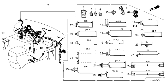 Wire Harness - 2024 Honda Pilot 5 Door Sport AWD 10AT