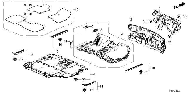 74260-3B4-H10 - Genuine Honda Dashboard Insulator