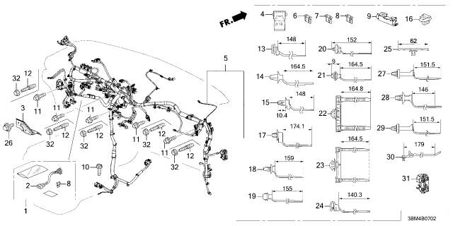 Wire Harness (Instrument Panel) - 2026 Honda Passport 5 Door TrailSport ...