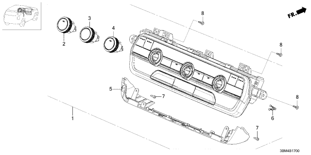 79600-3BM-A51ZA - Genuine Honda CONT *NH1071L*