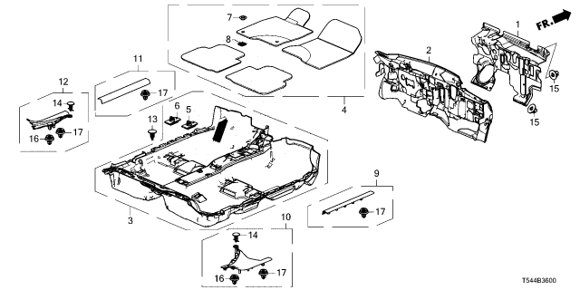 83301-T61-A81ZA - Genuine Honda CARPET ASSY-*NH900L*