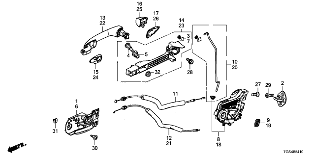 72641-T2A-A71YU - Genuine Honda HANDLE, R- *B638P*